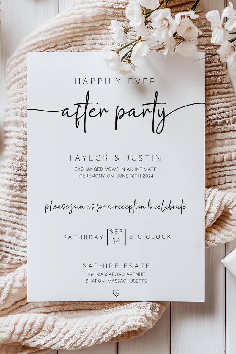 Elopement Reception Invitation Download, Elopement After Invites ...