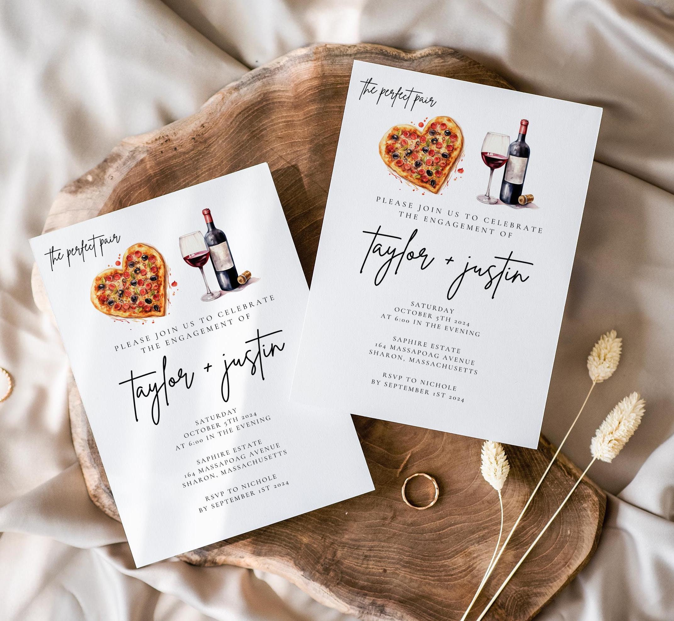 Pizza Engagement Party, Pizza and Wine Engagement Party, Perfect Pair ...