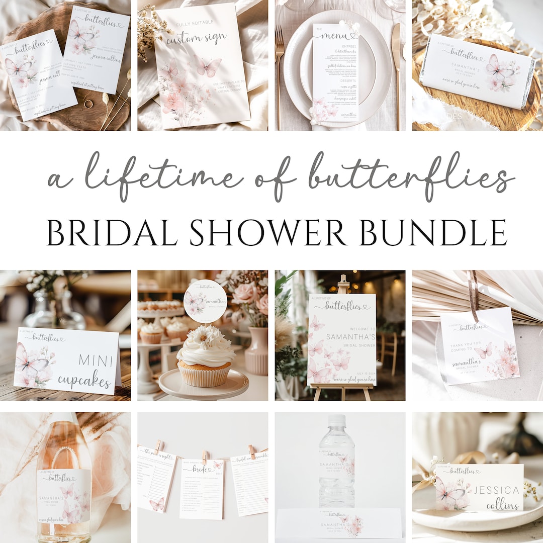 A Lifetime of Butterflies Bridal Shower Bundle, Lifetime of Butterflies ...