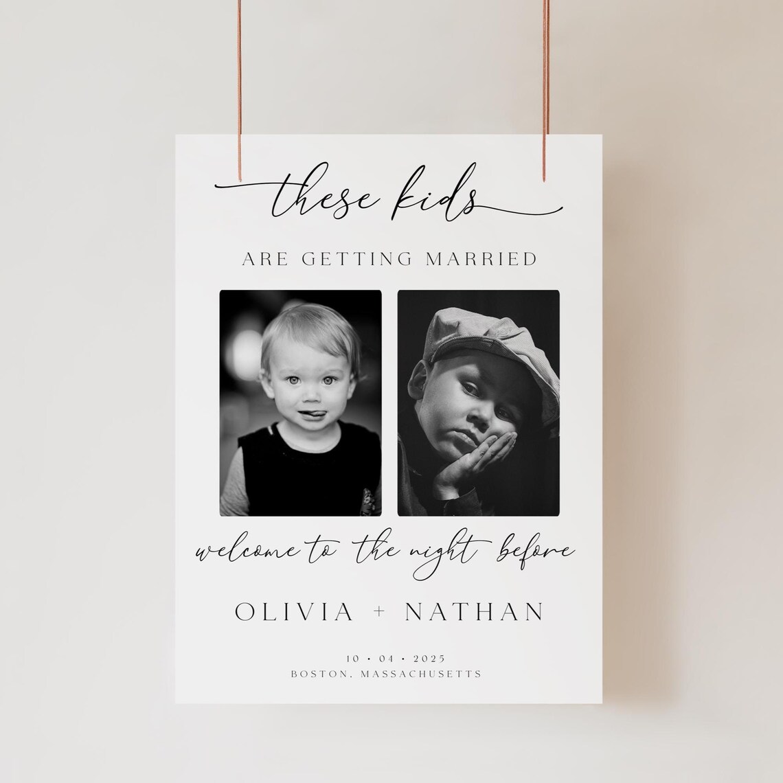 These Kids Are Getting Married Rehearsal Dinner Welcome Sign, Editable ...