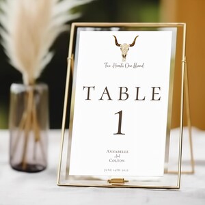 Western Boho Wedding Table Number Template, Cowboy Wedding Table Decor ...