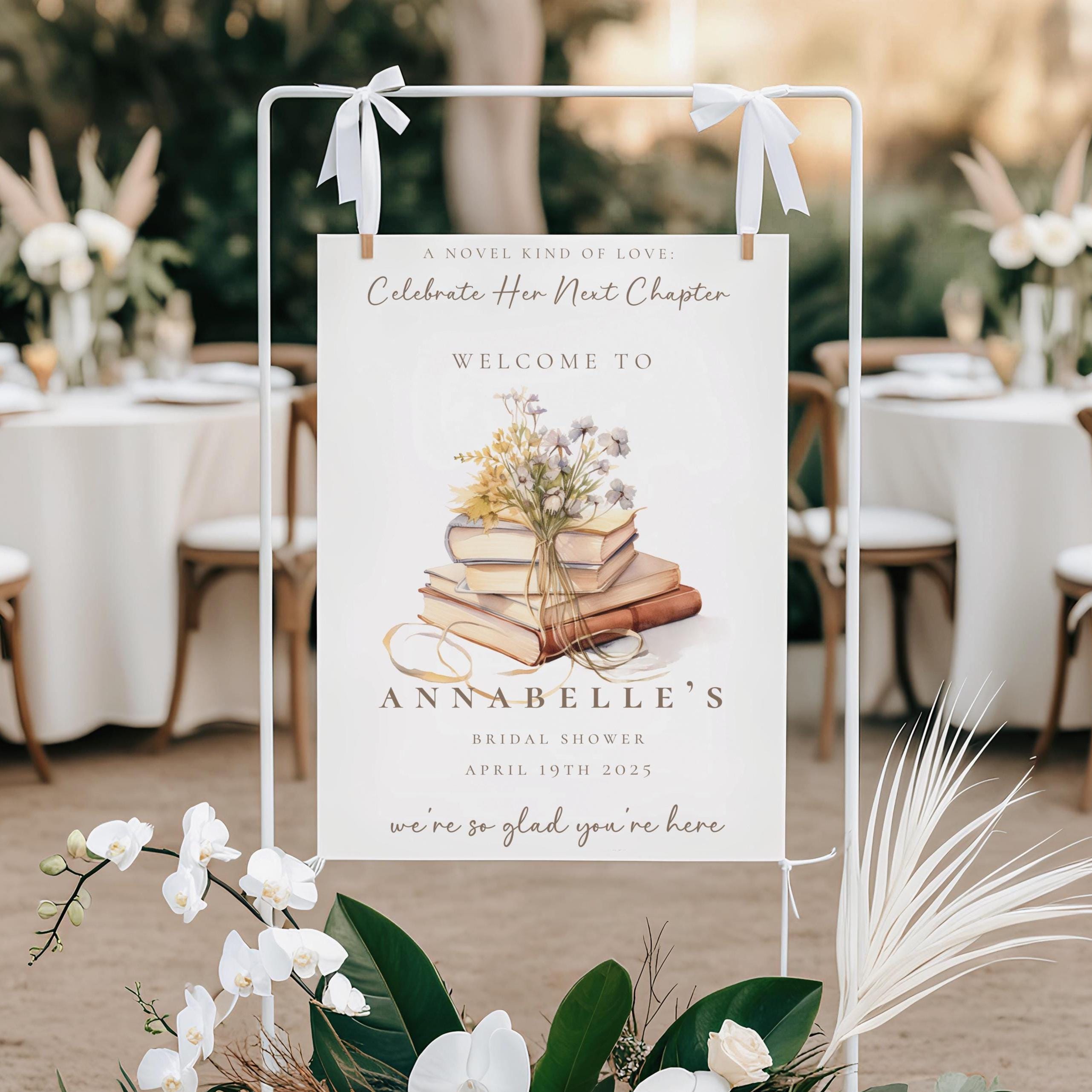 New Chapter Bridal Shower Welcome Sign Template, Storybook Theme ...