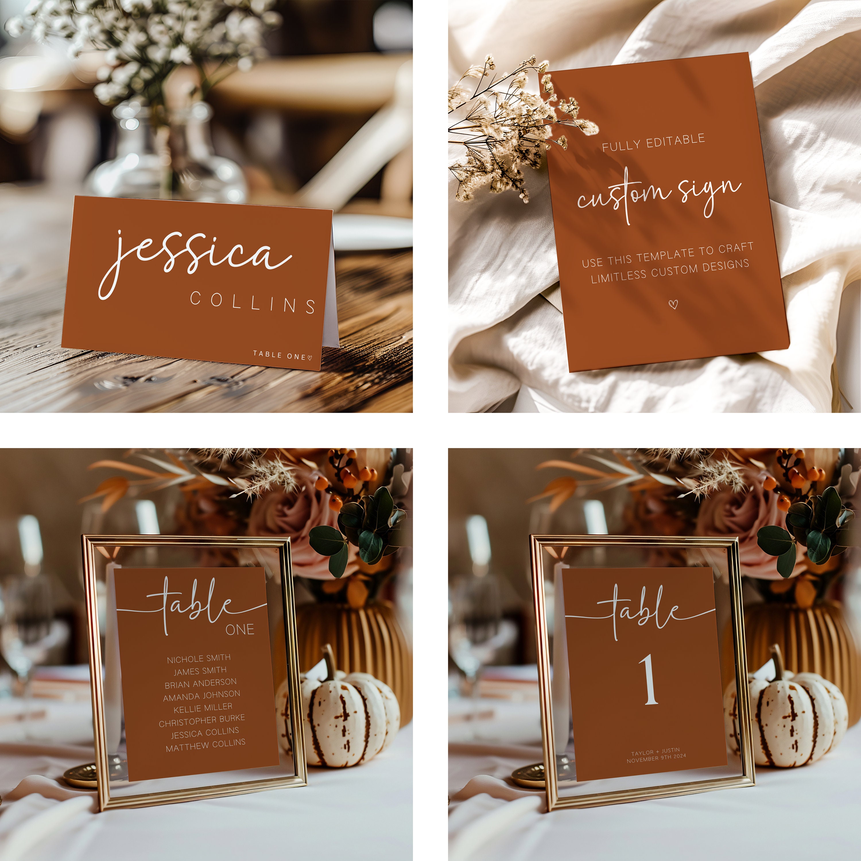 Burnt Orange Wedding Bundle, Burnt Orange Wedding Invitations Set ...