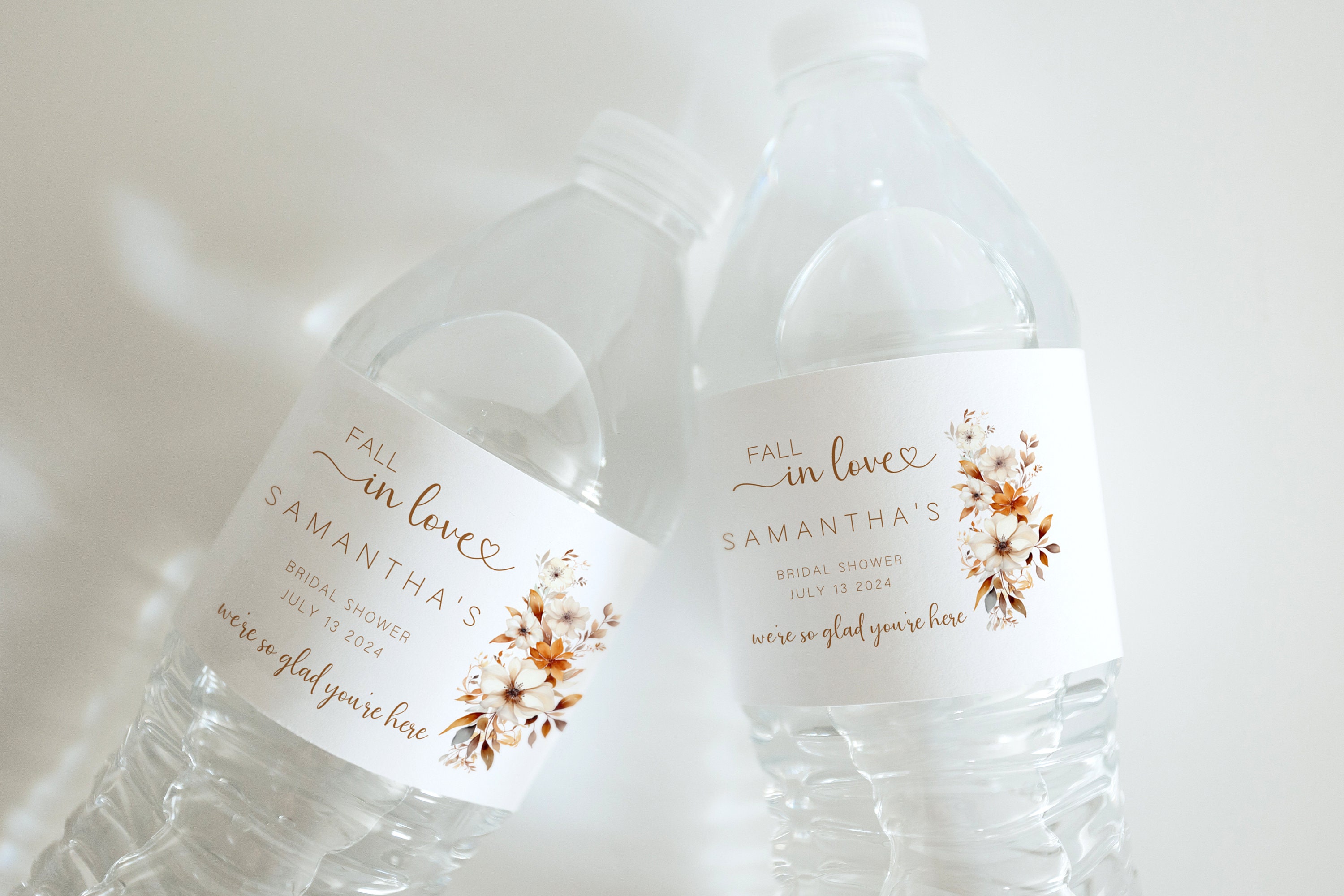 Fall Floral Water Bottle Label, Fall Bridal Shower Water Label ...