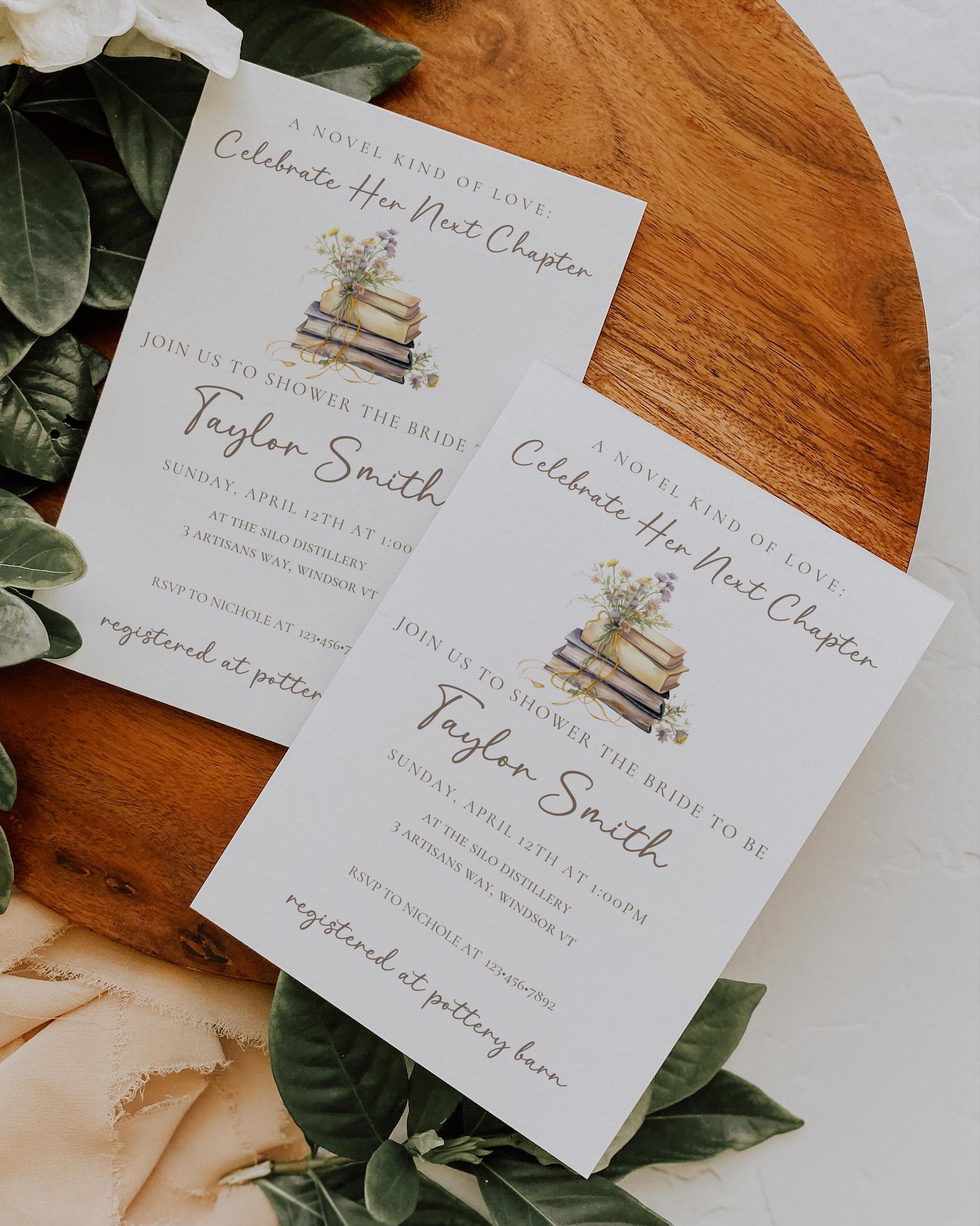 Book Themed Bridal Shower Invitation, Library Bridal Shower Invite ...