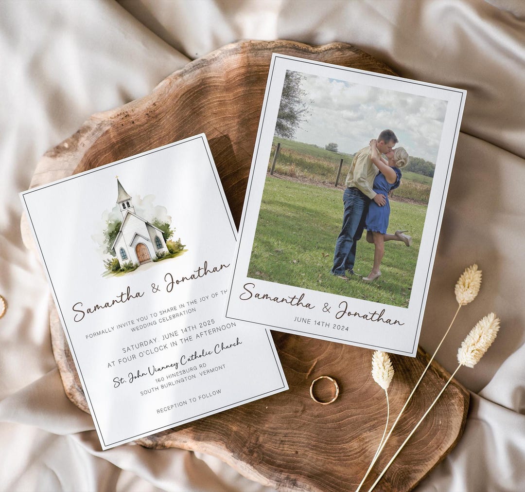 Chapel Wedding Invitation Template, Editable Wedding Venue, Wedding ...