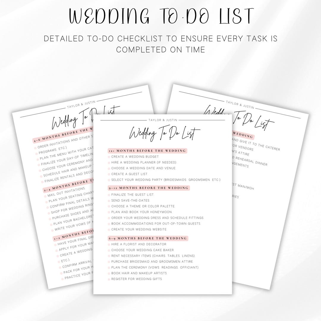 Wedding to Do List, Wedding Planning Checklist ,the Bride's Wedding ...