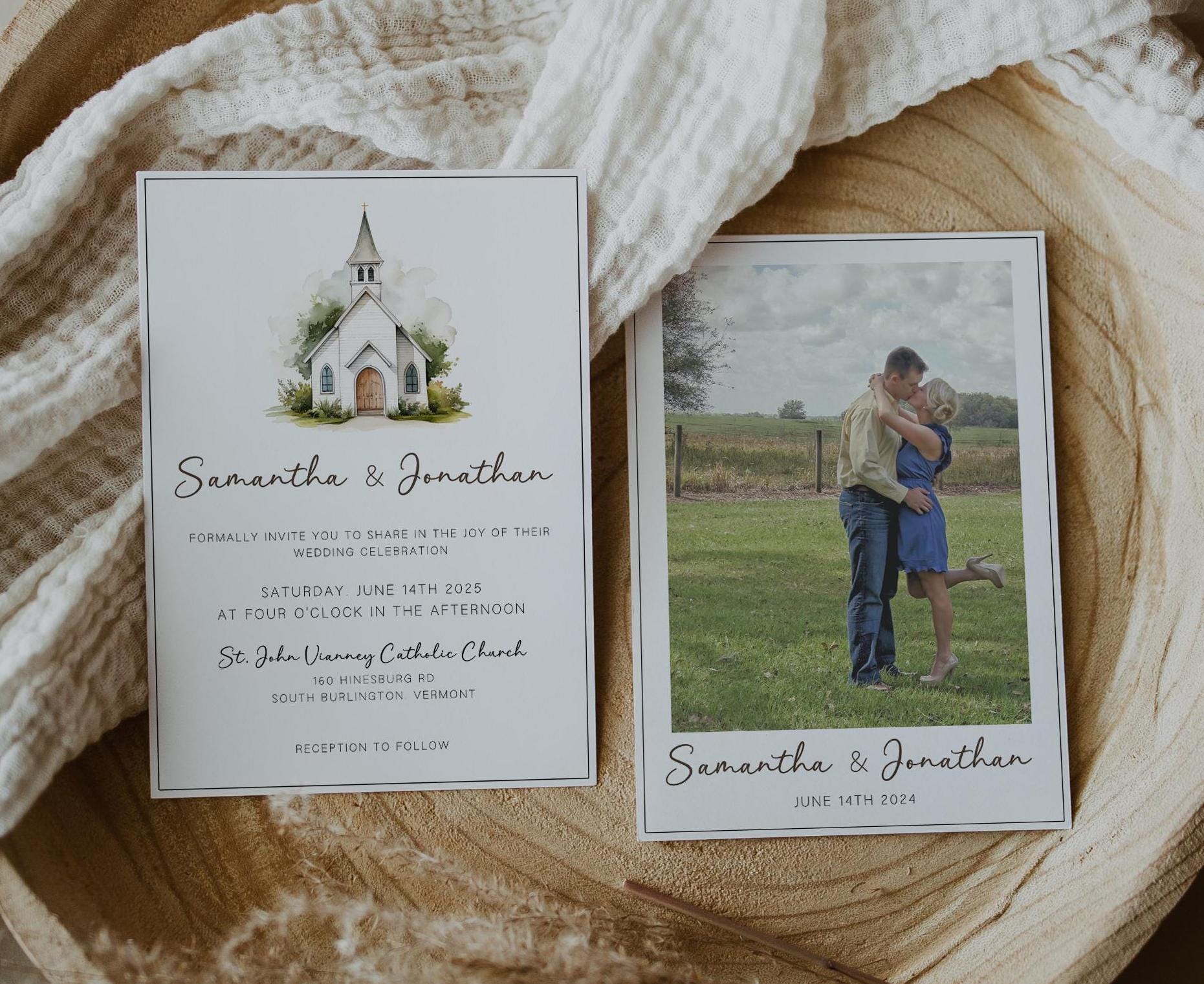 Chapel Wedding Invitation Template, Editable Wedding Venue, Wedding ...