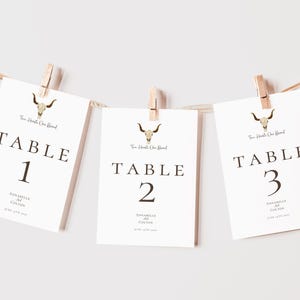 Western Boho Wedding Table Number Template, Cowboy Wedding Table Decor ...