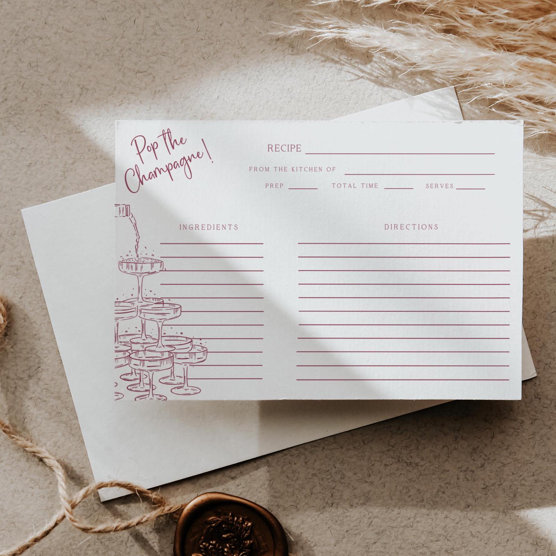 Pop the Champagne Bridal Shower Invitation, Brunch and Bubbly Invite ...