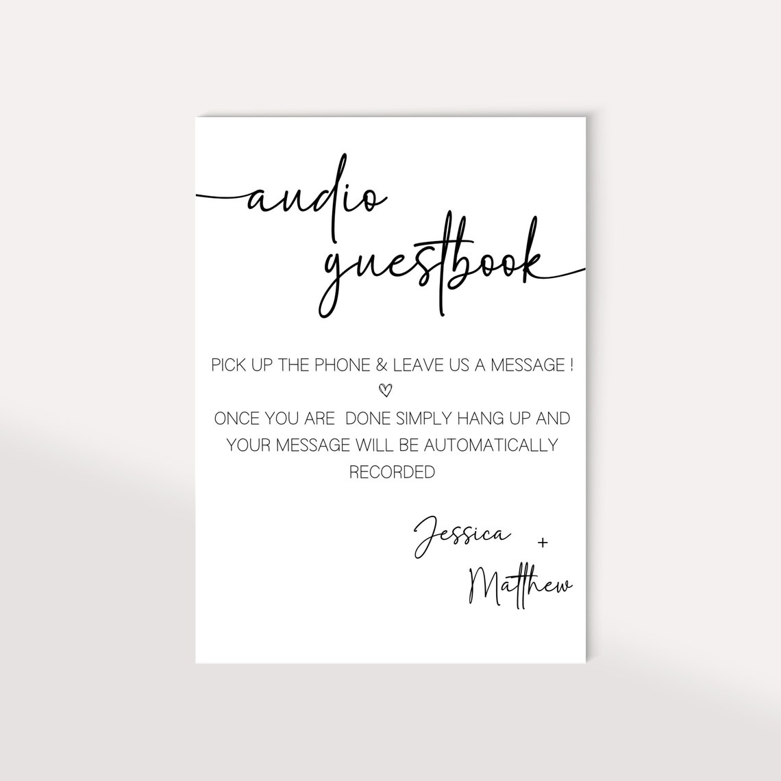 Audio Guestbook Wedding Sign, Audio Guestbook Phone, Audio Guestbook ...