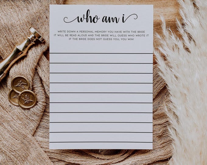 Printable Favorite Memory With the Bride Game Template, Minimalist ...