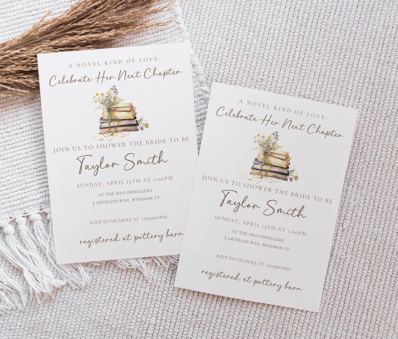 Book Themed Bridal Shower Invitation, Library Bridal Shower Invite ...