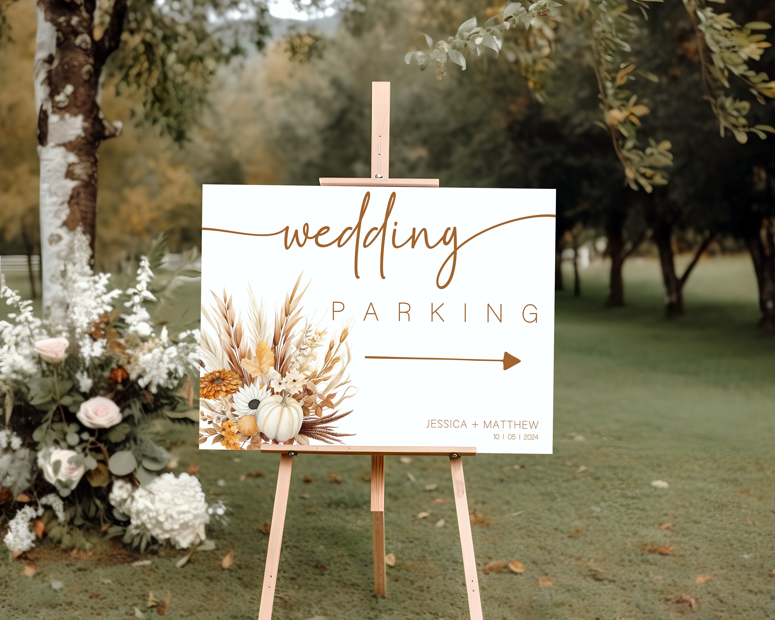 Wedding Parking Sign, Wedding Parking Sign Directional, Wedding ...