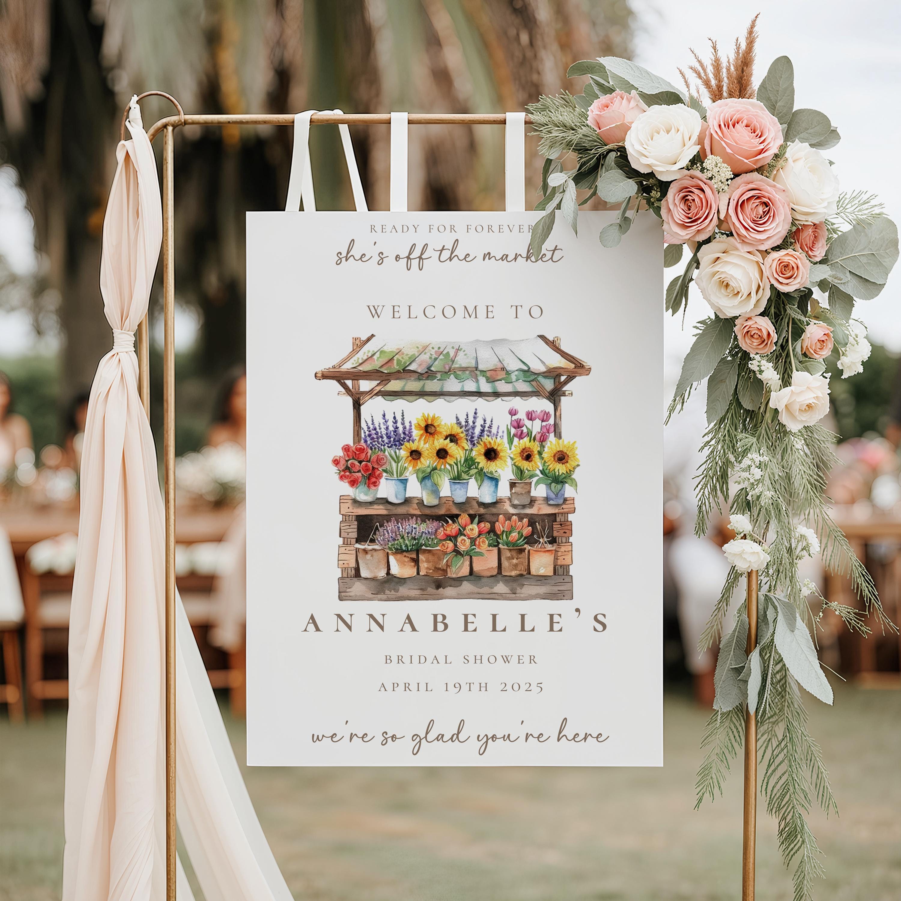 Fresh off the Market Bridal Shower Welcome Sign, Editable Farmers ...