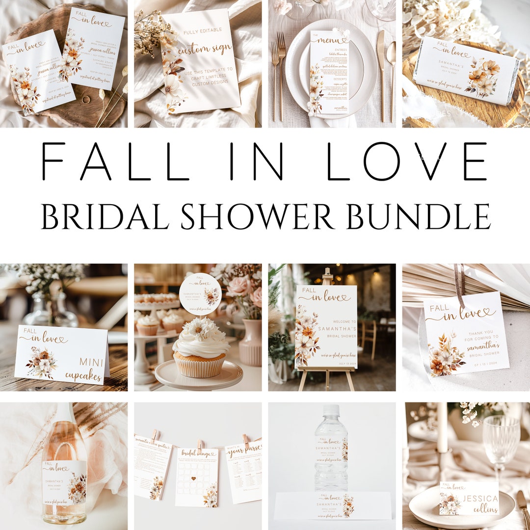 Fall in Love Bridal Shower Bundle, Fall in Love Bridal Shower ...