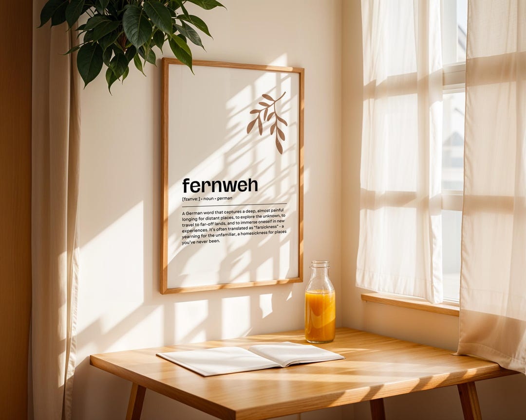 Fernweh Definition Print. Fernweh Poster. Inspirational Travel Quote ...