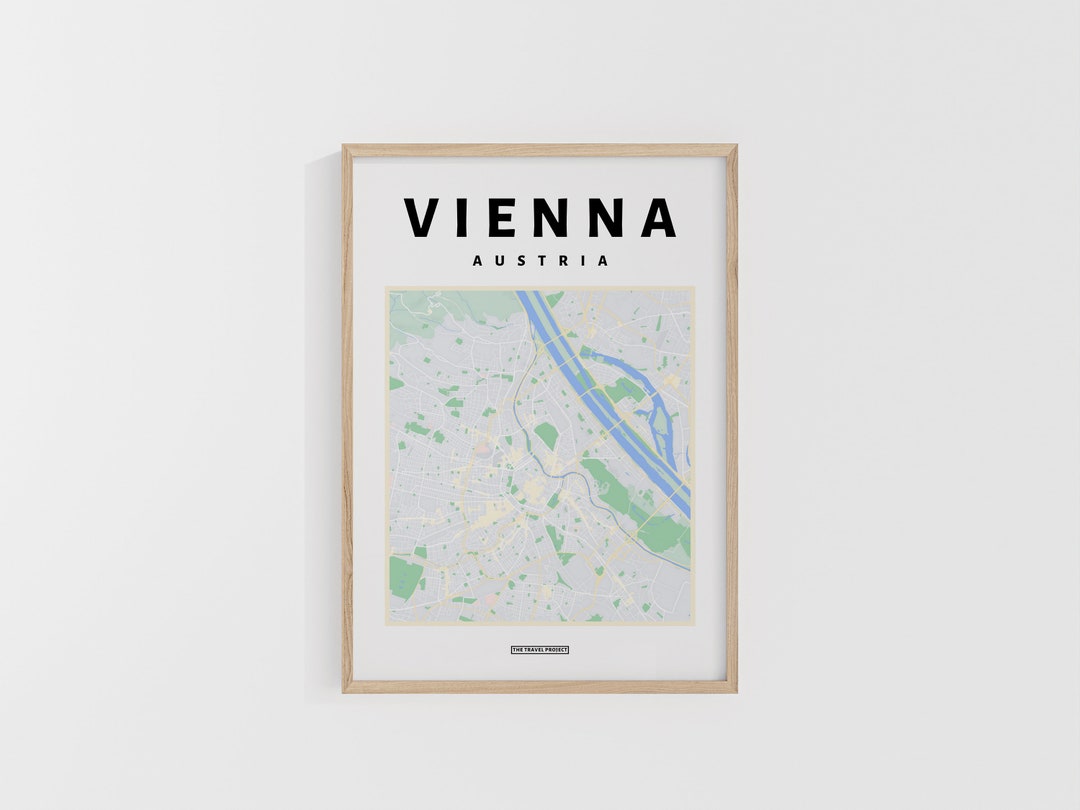 Vienna City Map. Austria Travel Print. Map of Europe. World Maps ...