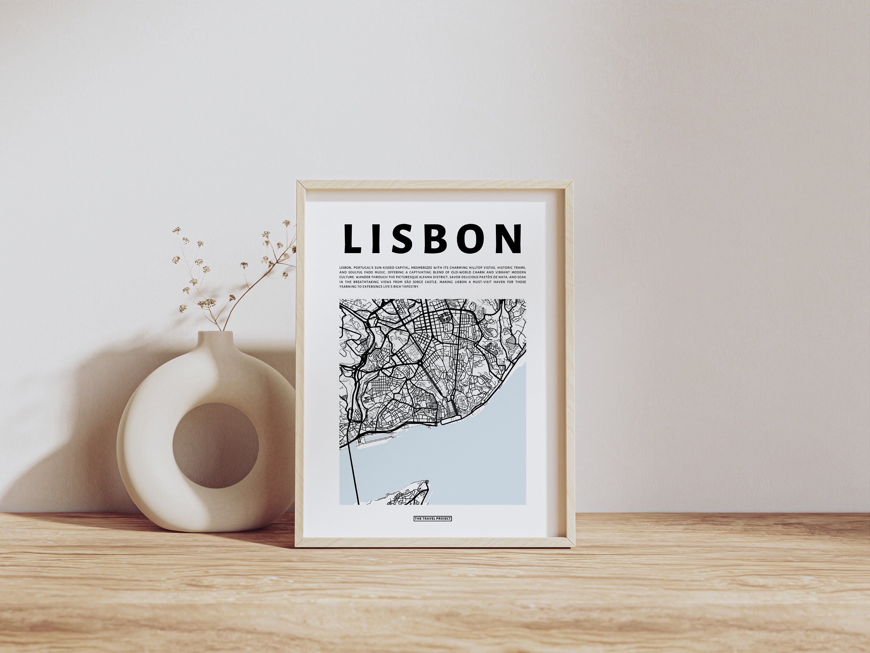 Lisbon City Map. Minimal Travel Print. Map of Portugal. World Maps ...