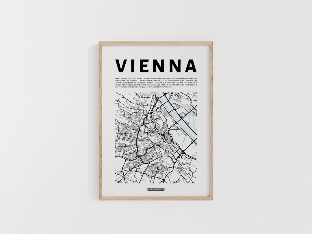 Vienna City Map. Minimal Travel Print. Map of Austria. World Maps ...
