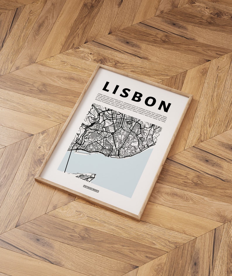 Lisbon City Map. Minimal Travel Print. Map of Portugal. World Maps ...