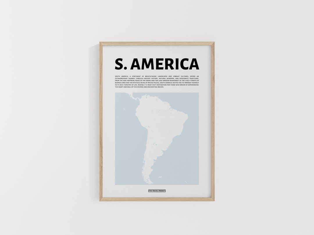 001: South America South America Map. South America Travel Art. South ...