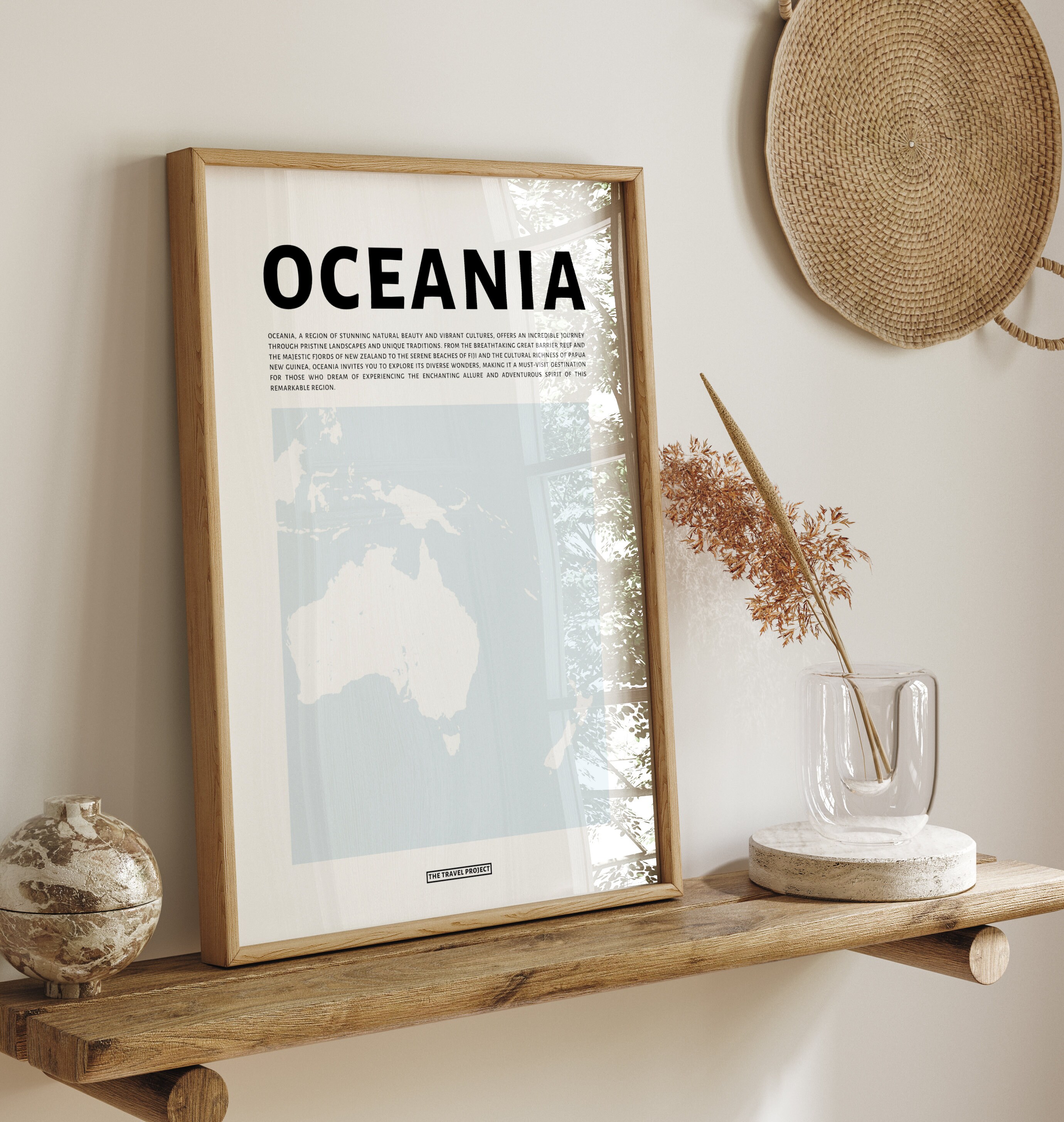Oceania Map. Minimal Travel Print. Map of Oceania. World Maps. Street ...