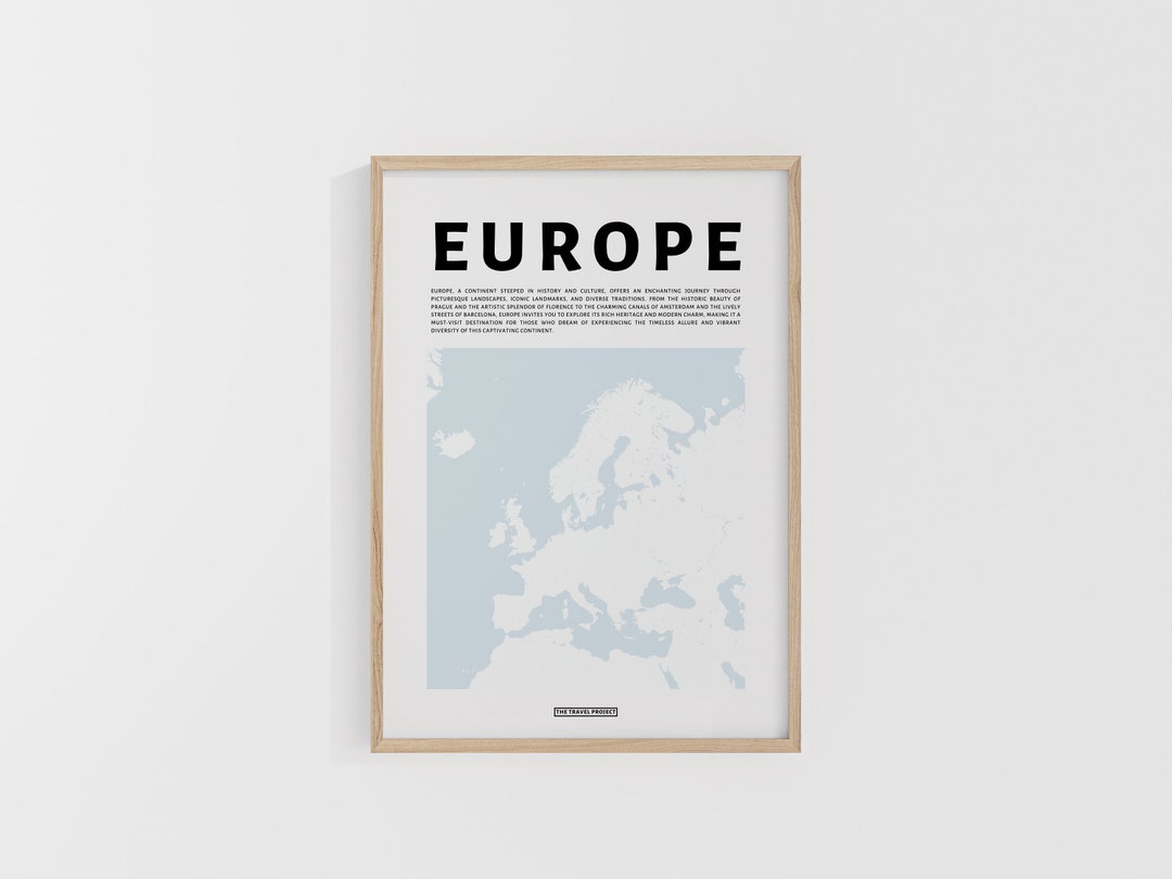 Europe Map. Minimal Travel Print. Map of Europe. World Maps. Street ...
