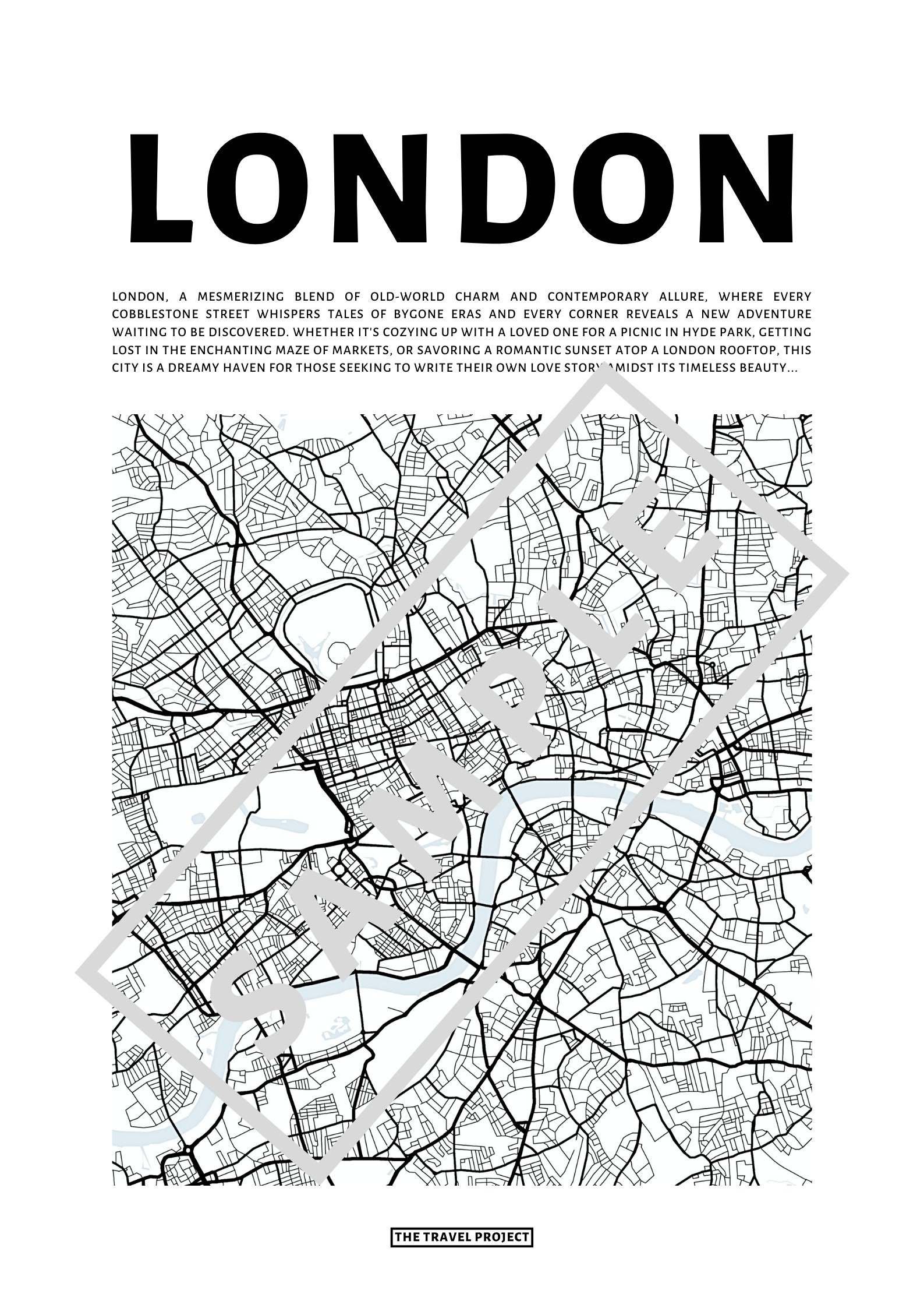 London City Map. Minimal Travel Print. Map of UK. World Maps. Street ...