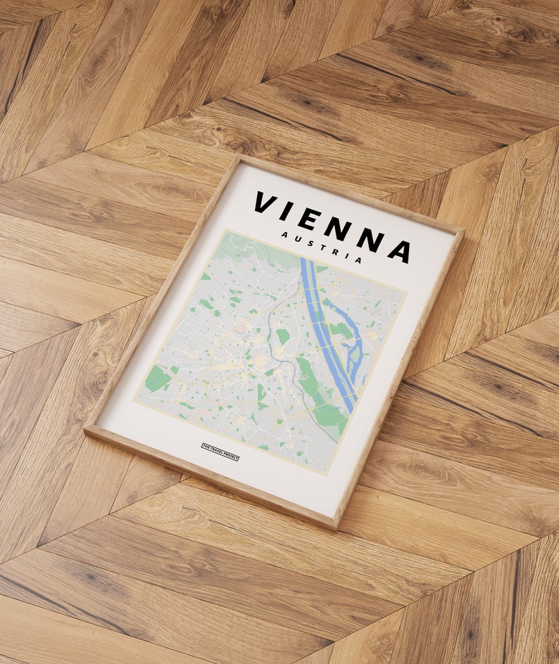 Vienna City Map. Austria Travel Print. Map of Europe. World Maps ...