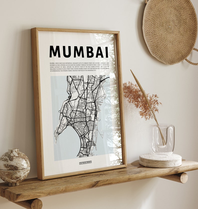 Mumbai City Map. Minimal Travel Print. Map of India. World Maps. Street ...