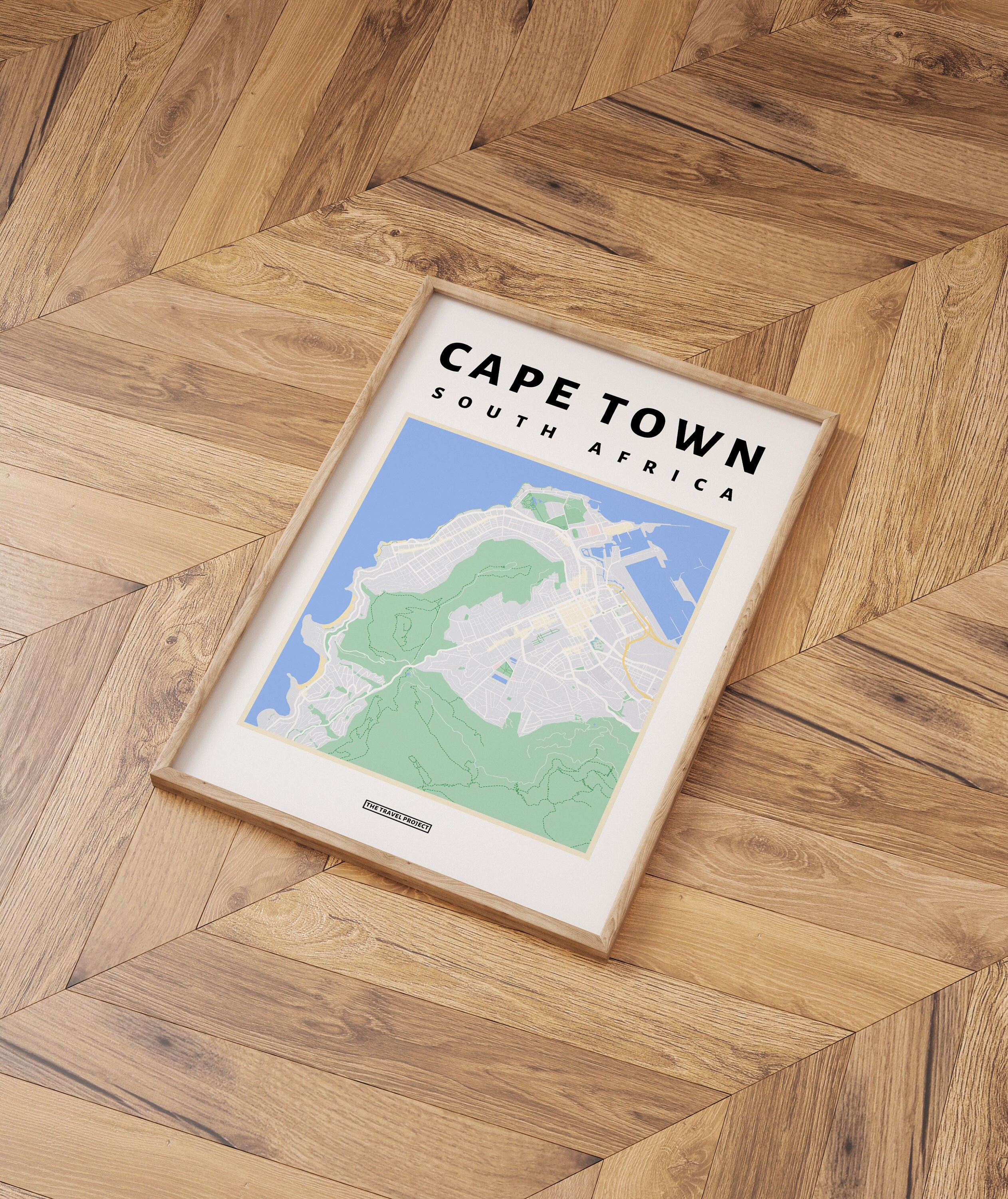 Cape Town City Map. South Africa Travel Print. Map of Africa. World ...
