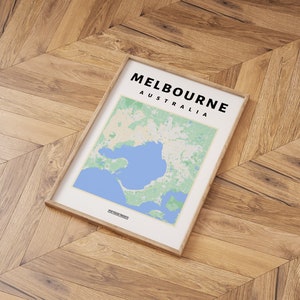 Melbourne City Map. Australia Travel Print. Map of Oceania. World Maps ...