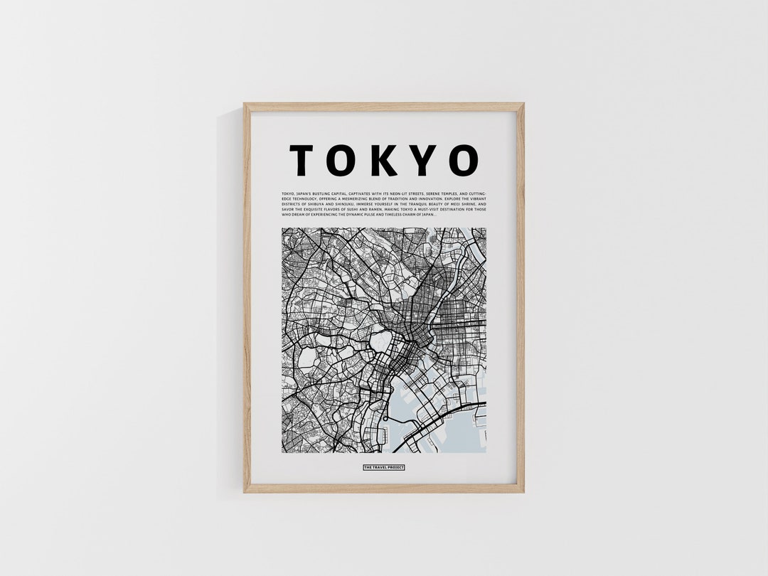 Tokyo City Map. Minimal Travel Print. Map of Japan. World Maps. Street ...