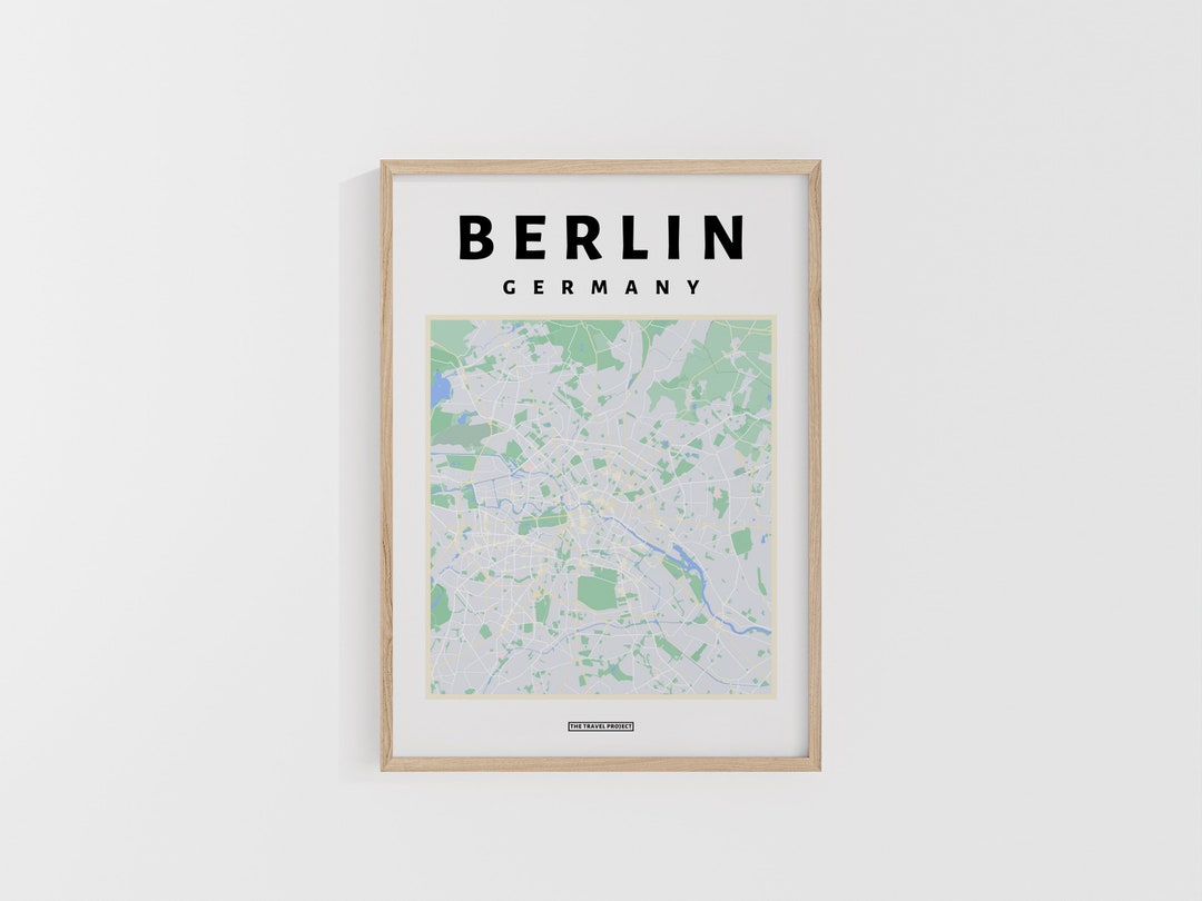 Berlin City Map. Germany Travel Print. Map of Europe. World Maps ...