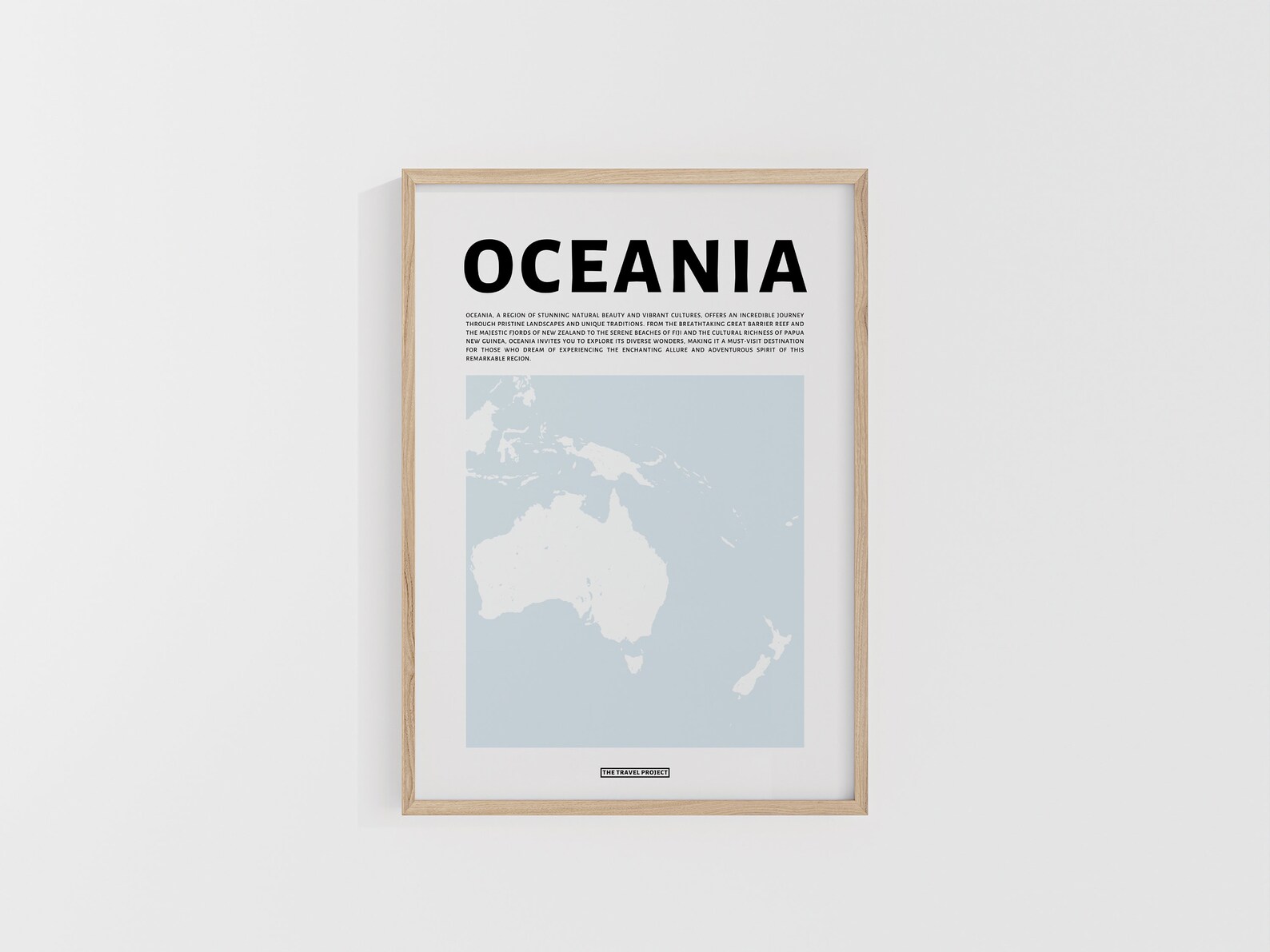 Oceania Map. Minimal Travel Print. Map of Oceania. World Maps. Street ...