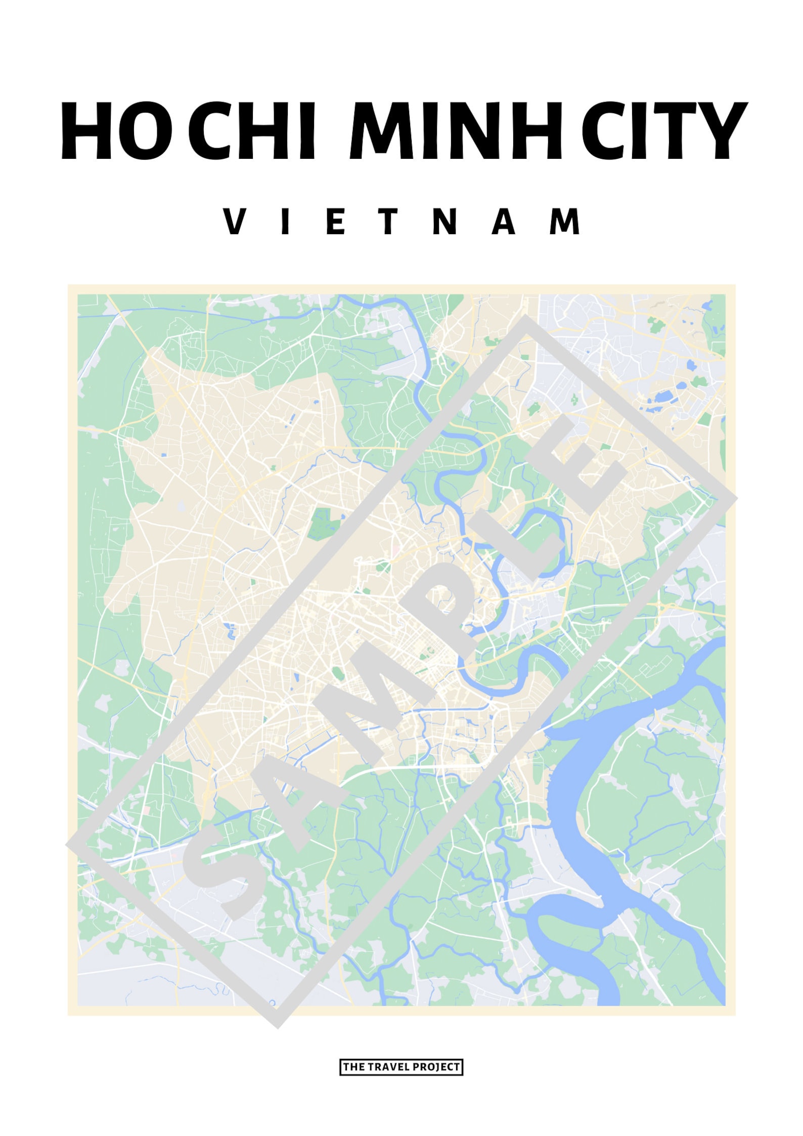 Ho Chi Minh City Map. Vietnam Travel Print. Map of Asia. World Maps ...