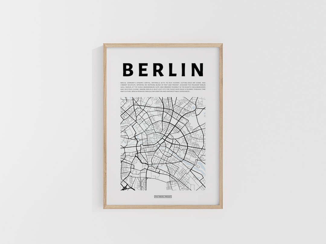 Berlin City Map. Minimal Travel Print. Map of Germany. World Maps ...