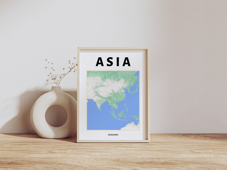 Asia Map. Asia Travel Print. World Maps. Street Maps. Custom Travel ...