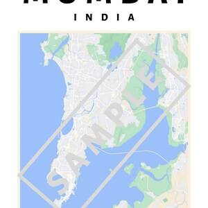 Mumbai City Map. India Travel Print. Map of Asia. World Maps. Street ...