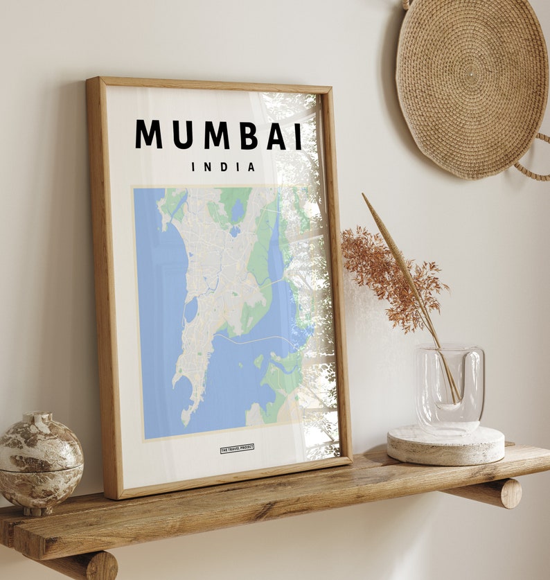 Mumbai City Map. India Travel Print. Map of Asia. World Maps. Street ...