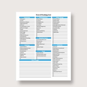 Travel Packing List, Cruise Packing List, Holiday Packing List, Packing ...