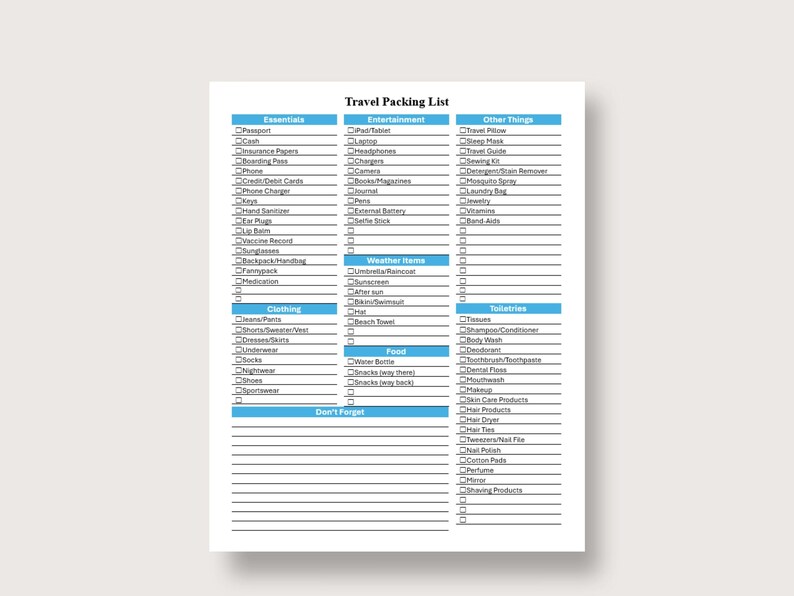 Travel Packing List, Cruise Packing List, Holiday Packing List, Packing ...