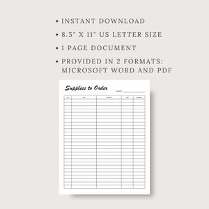 Supply Order Form, Product Inventory, Supply Inventory, Inventory Sheet ...