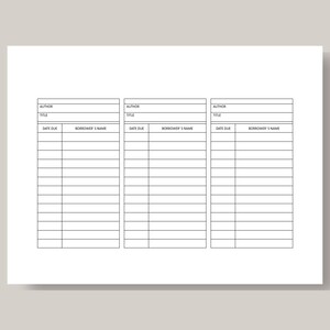 Library Checkout Cards, Library Due Card, Library Due Date, Library ...