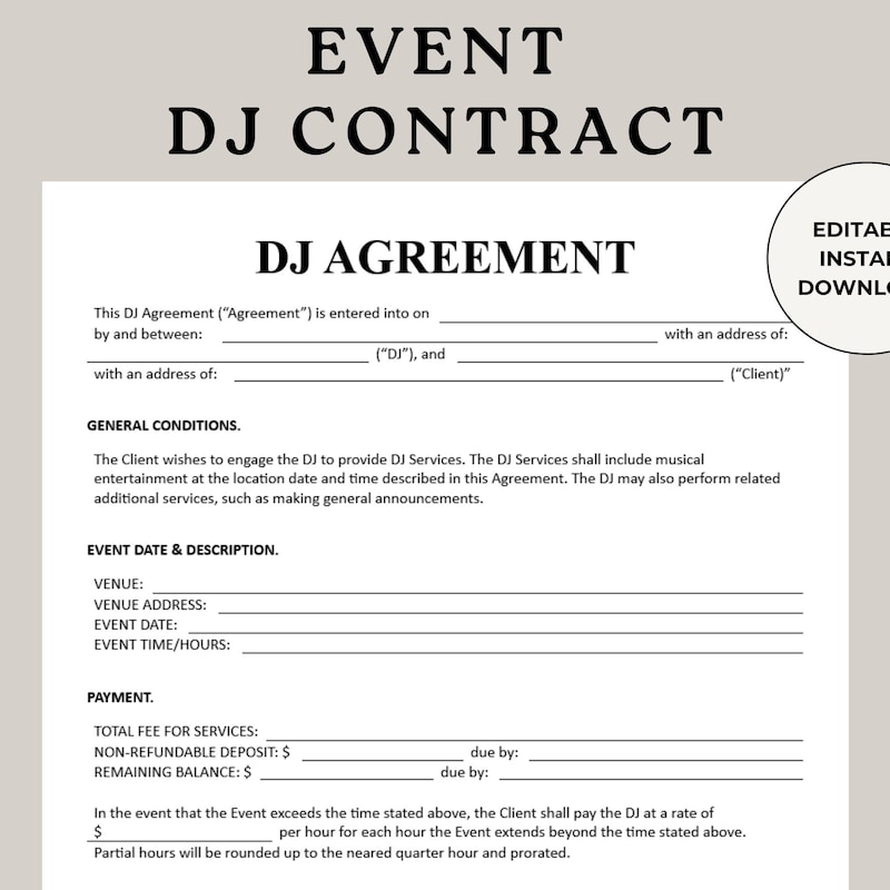 Letter Contract Template - Etsy
