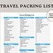 Travel Packing List, Cruise Packing List, Holiday Packing List, Packing ...