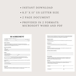Event DJ Contract Template: Professional DJ Agreement (digital Download ...