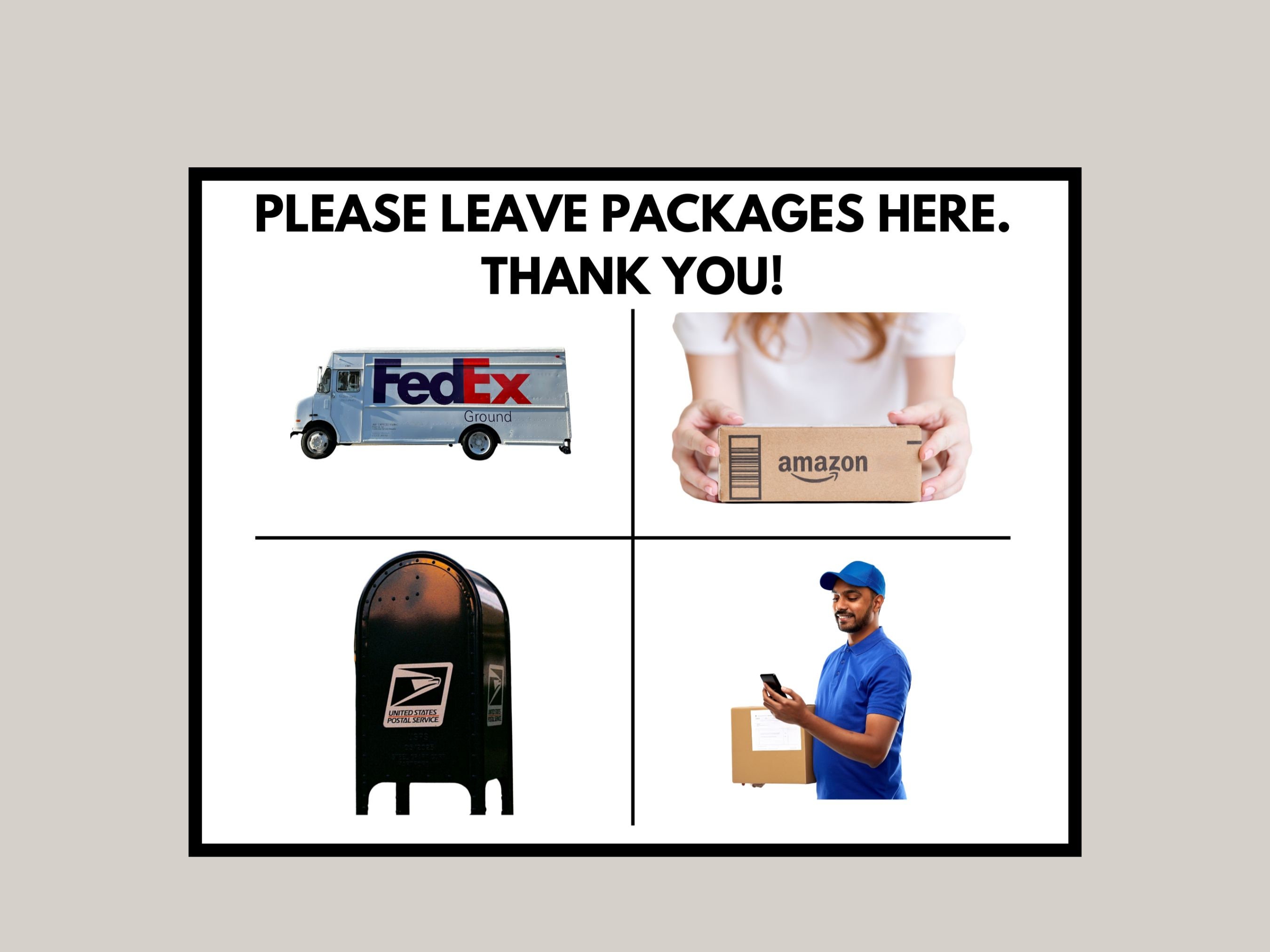 Printable Leave Packages Here Sign, Drop off Packages, Leave Packages ...