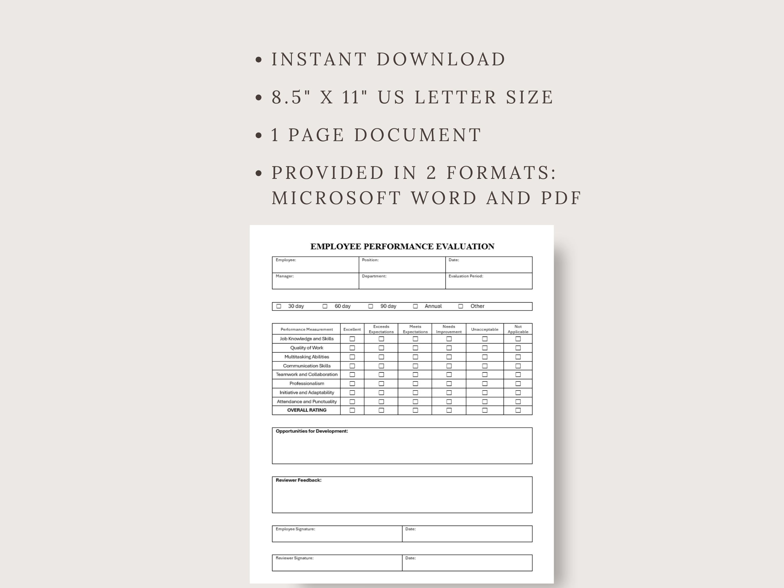 Employee Performance Evaluation, Employee Assessment, Employee Review ...